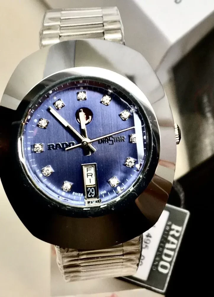 Diastar Vintage Automatic Men's Wrist Watch Silver Blue Dial - Finebuy ...